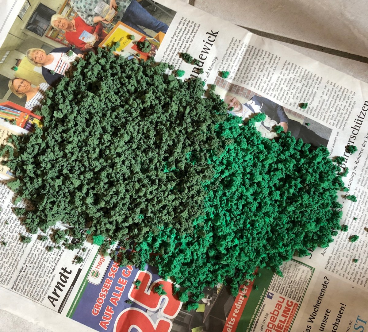 Making your own clump foliage from upholstery foam | wargamesgazette